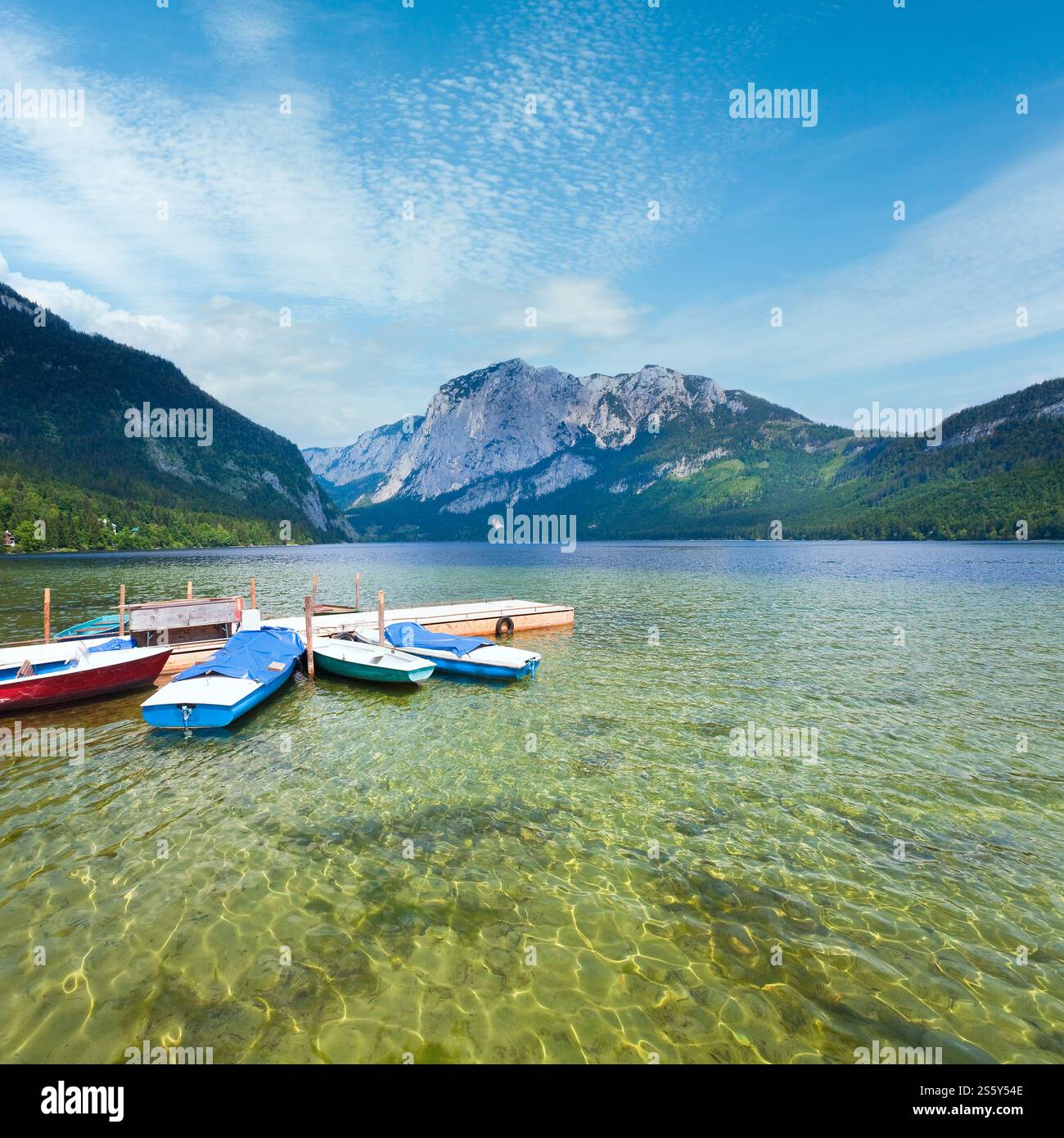 Beautiful summer Alpine lake Altausseer view (Austria Stock Photo - Alamy