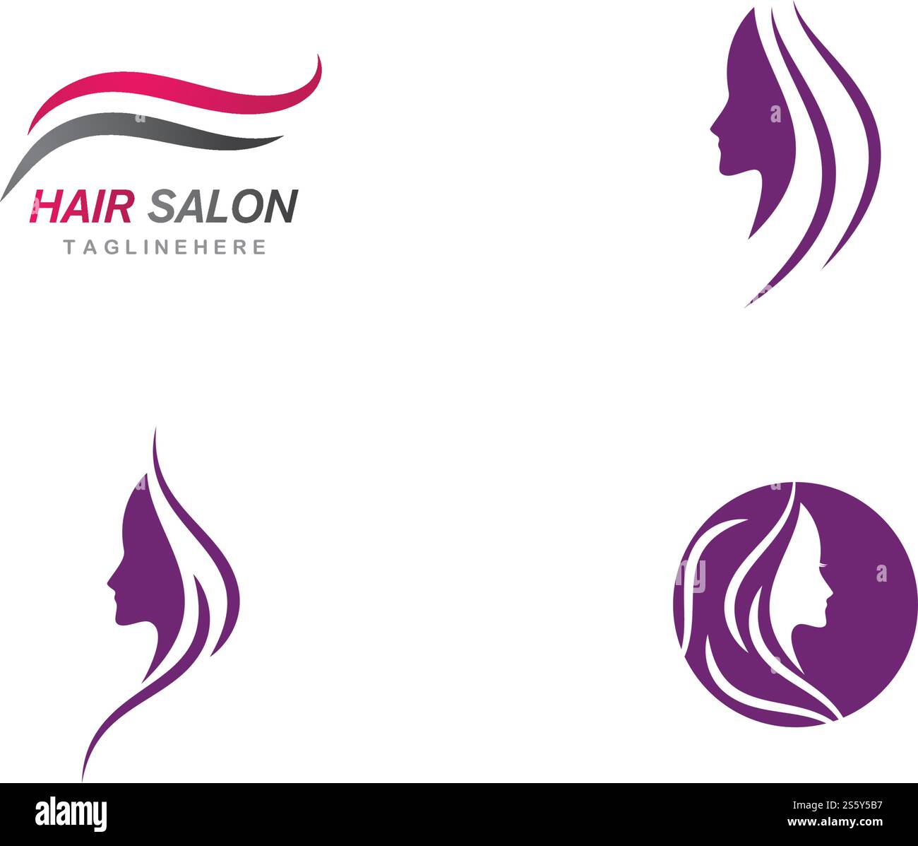 Beauty Women silhouette character Logo Template Stock Vector Image ...