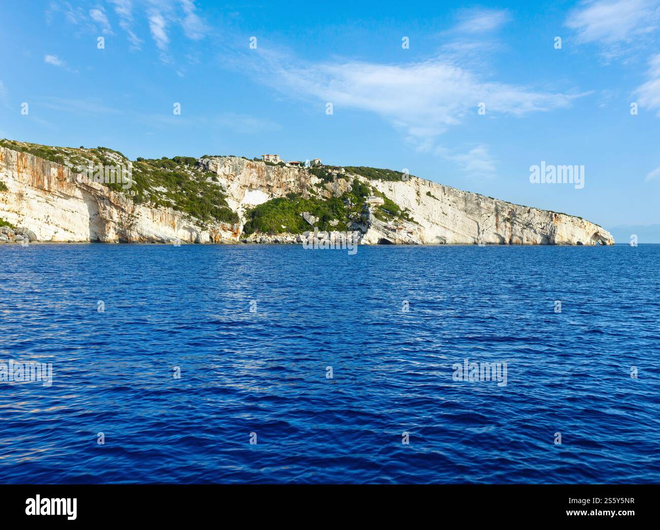 View of Blue Caves from boat (Zakynthos, Greece, Cape Skinari Stock ...