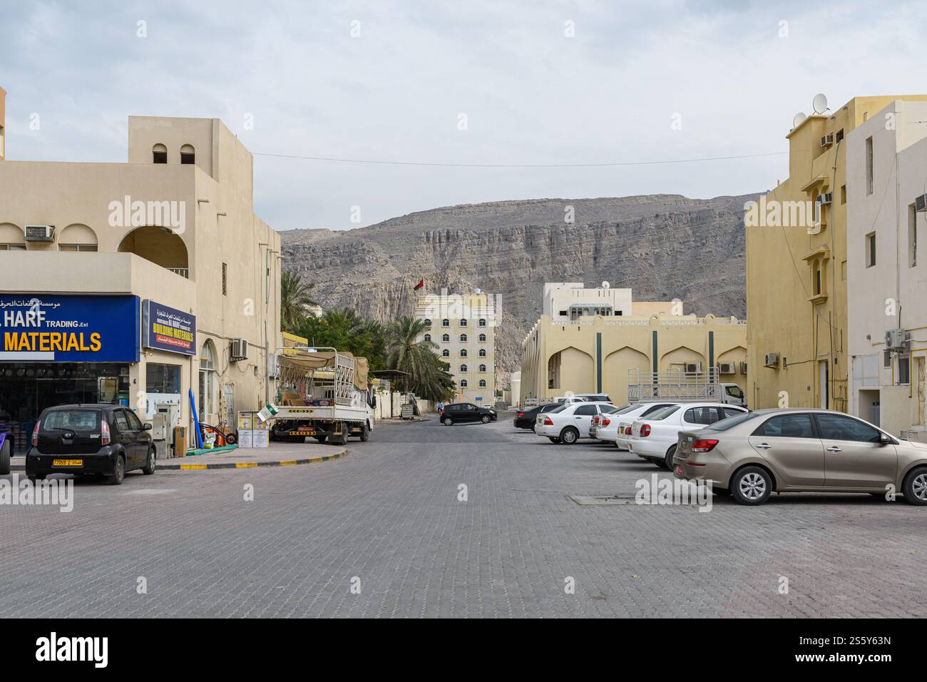 Khasab, Oman - January 1, 2025: A quiet street scene in Khasab with ...
