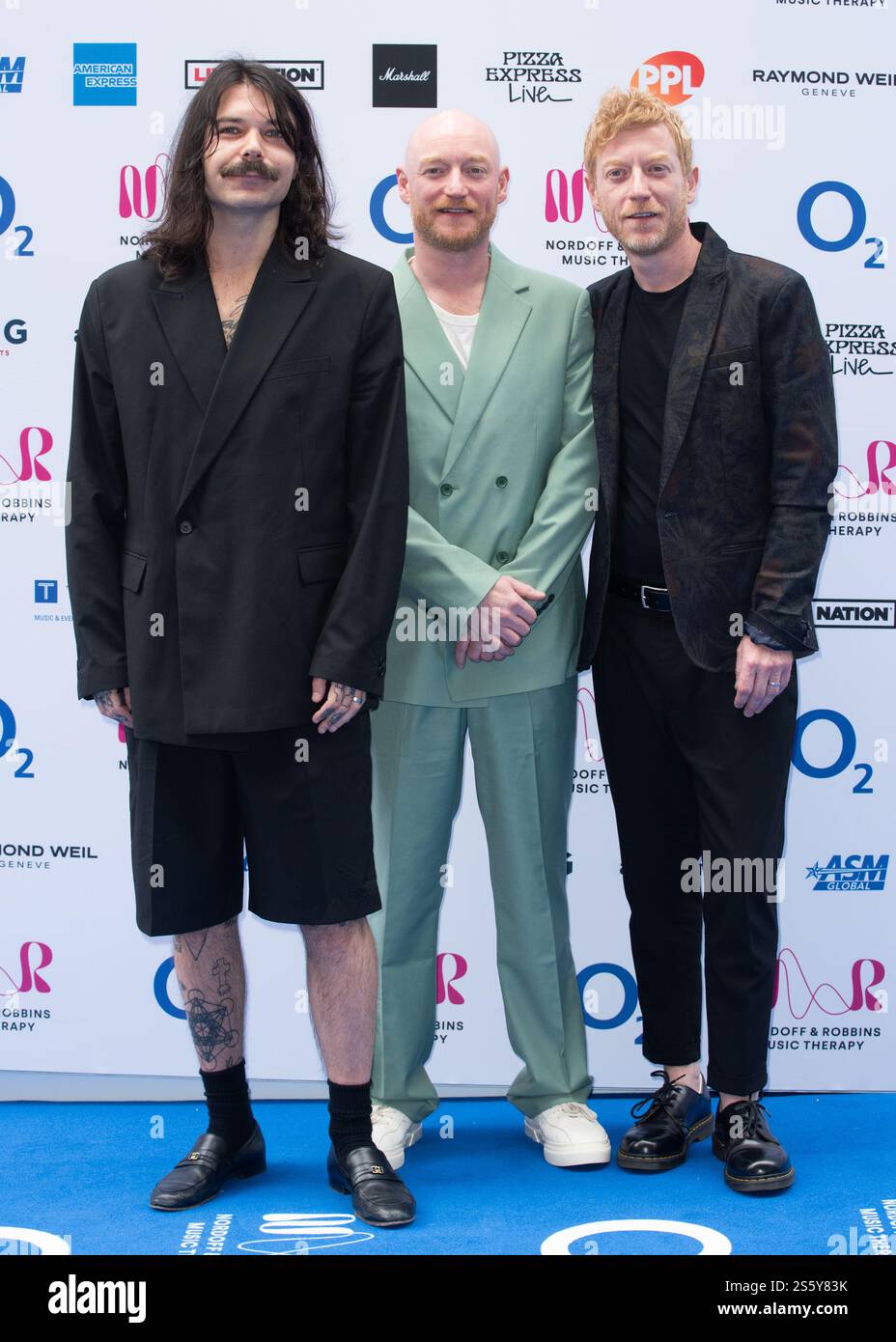 Simon Neil, Ben Johnston and James Johnston of Biffy Clyro attends the ...