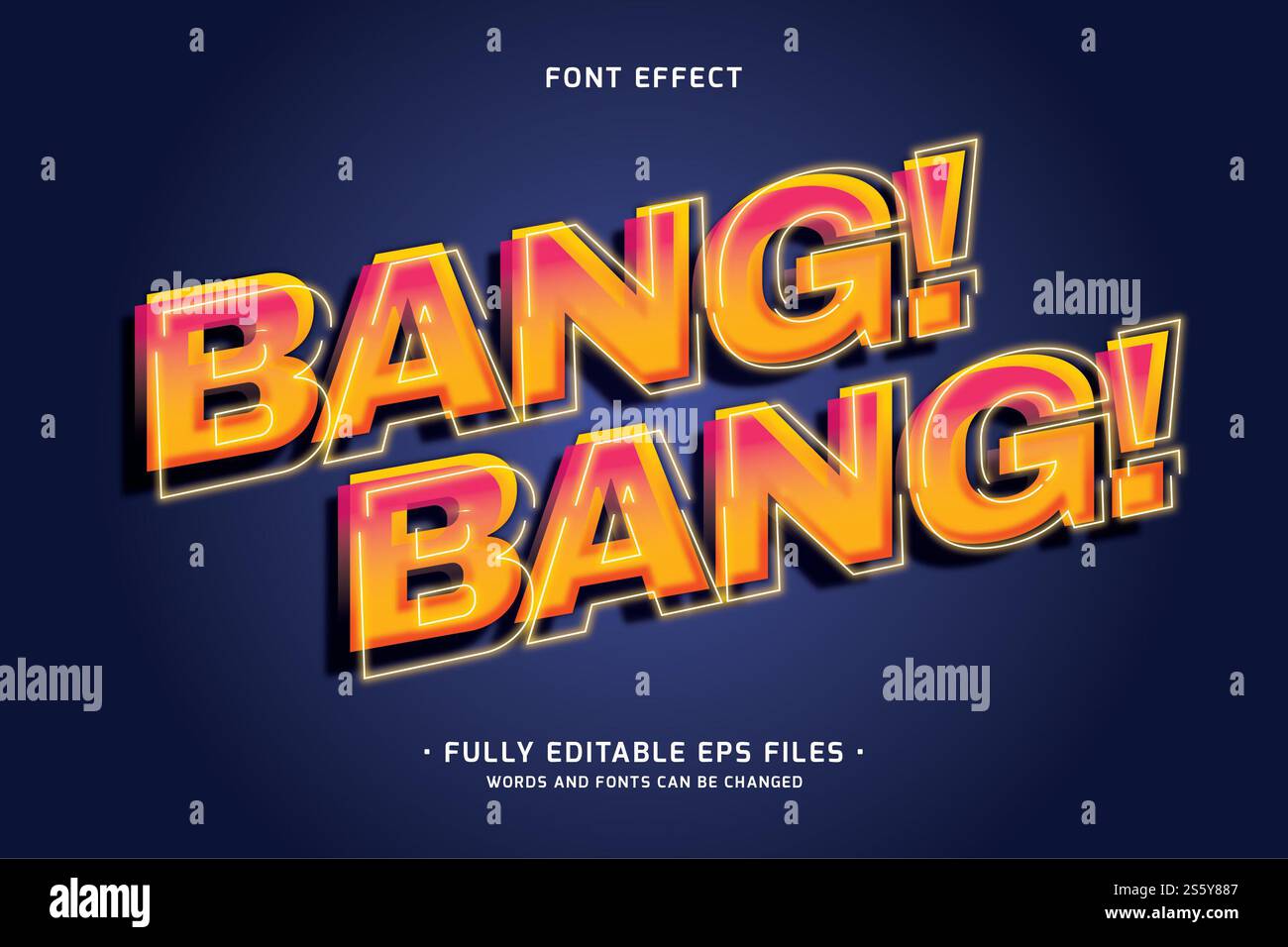 Editable font effect vector hi-res stock photography and images - Alamy