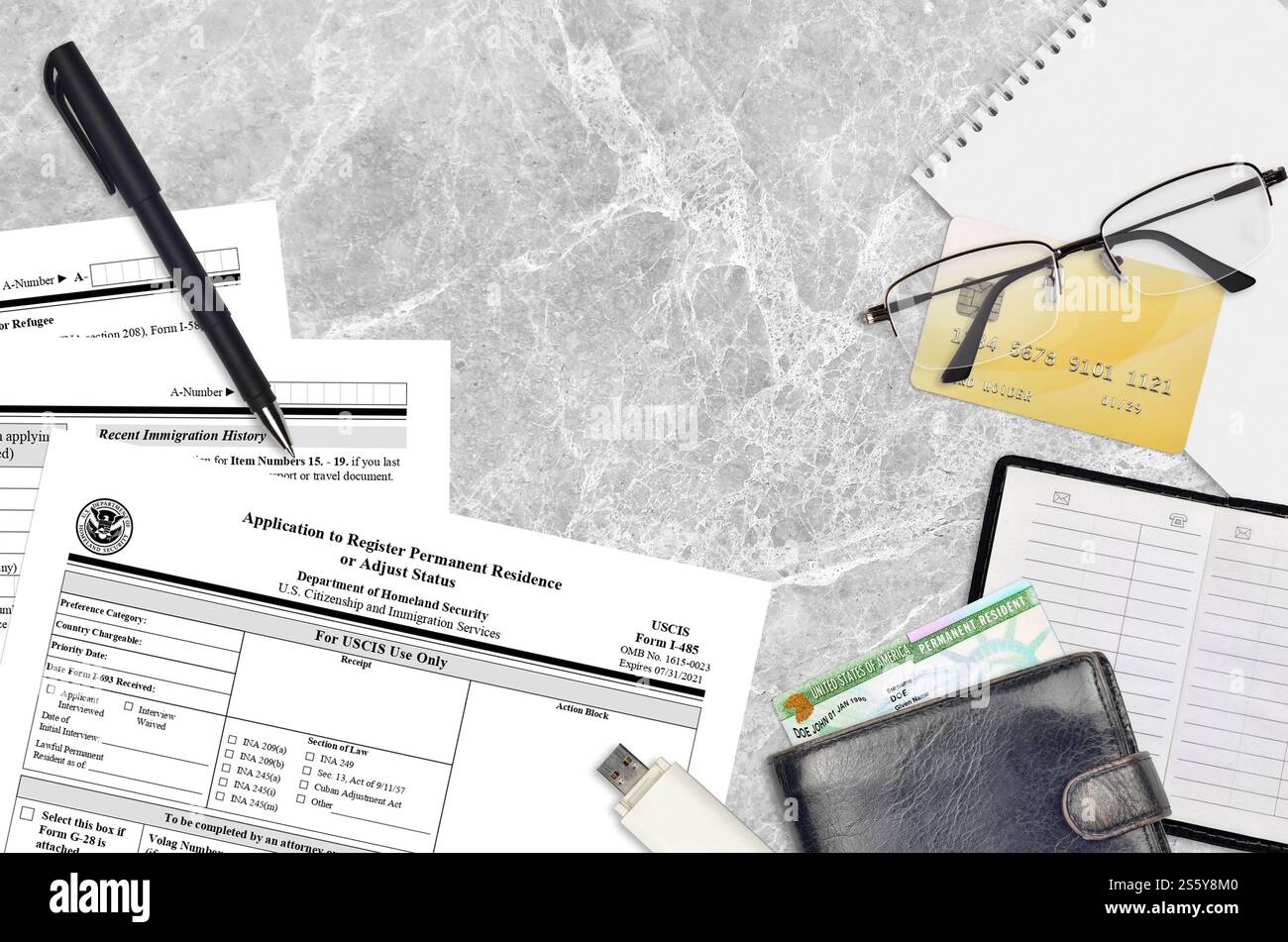 USCIS form I-485 Application to register permanent residence or adjust ...