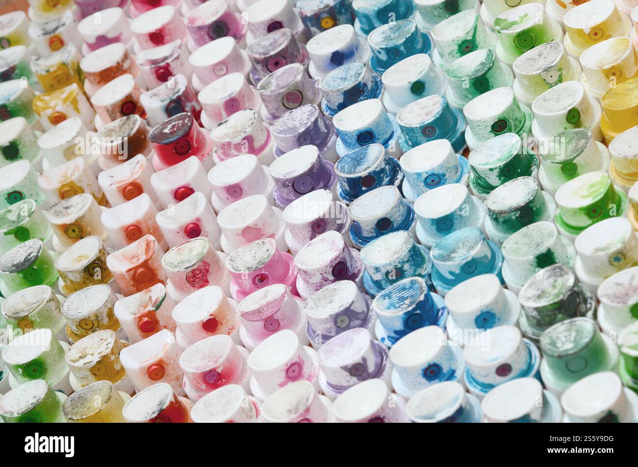 A pattern from a many nozzles from a paint sprayer for drawing graffiti ...