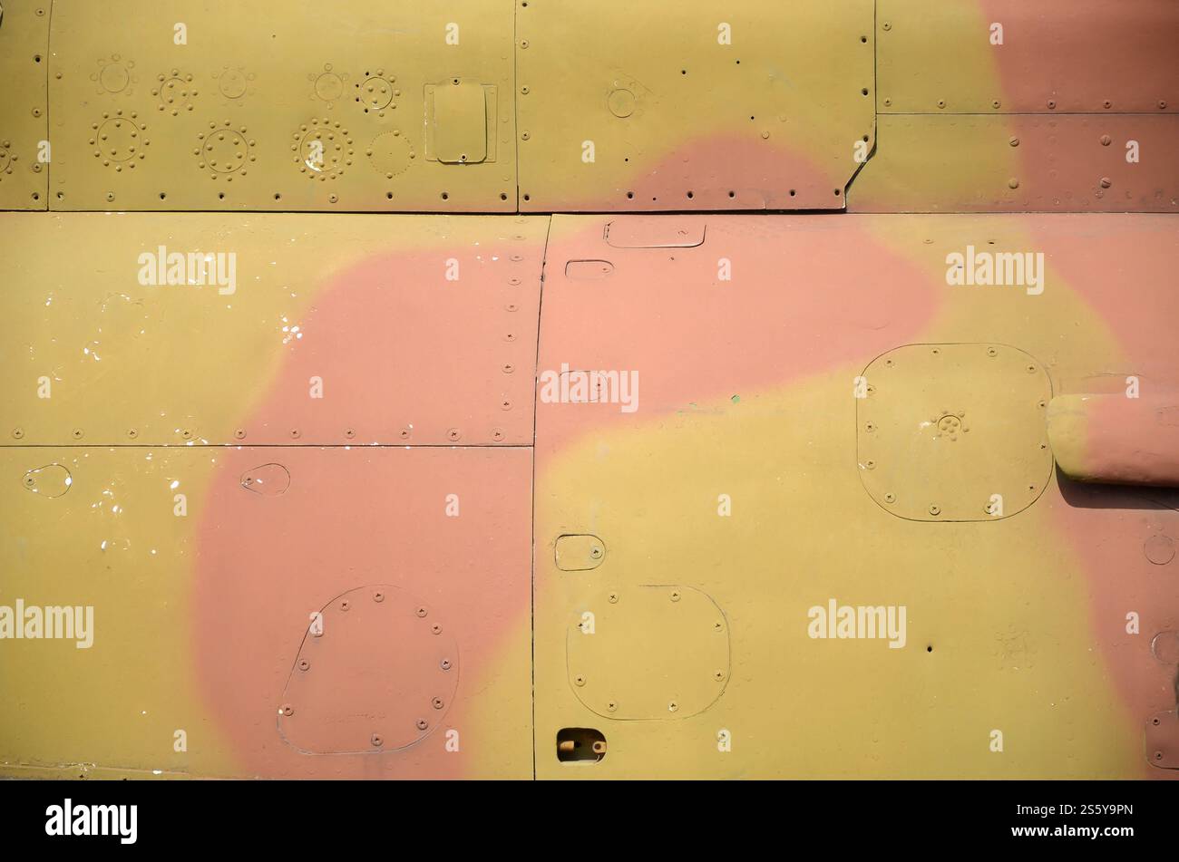 Dirty detailed texture of old fighter aircraft body painted in ...