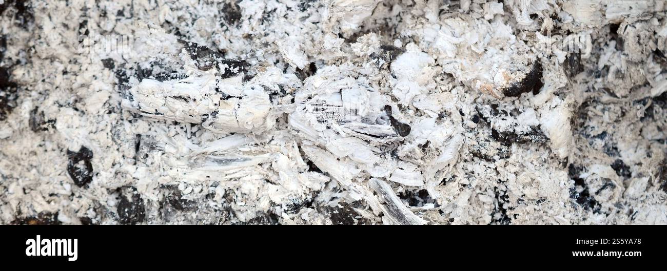 Pile of ashes after the fire went out grunge background texture. Burned ...