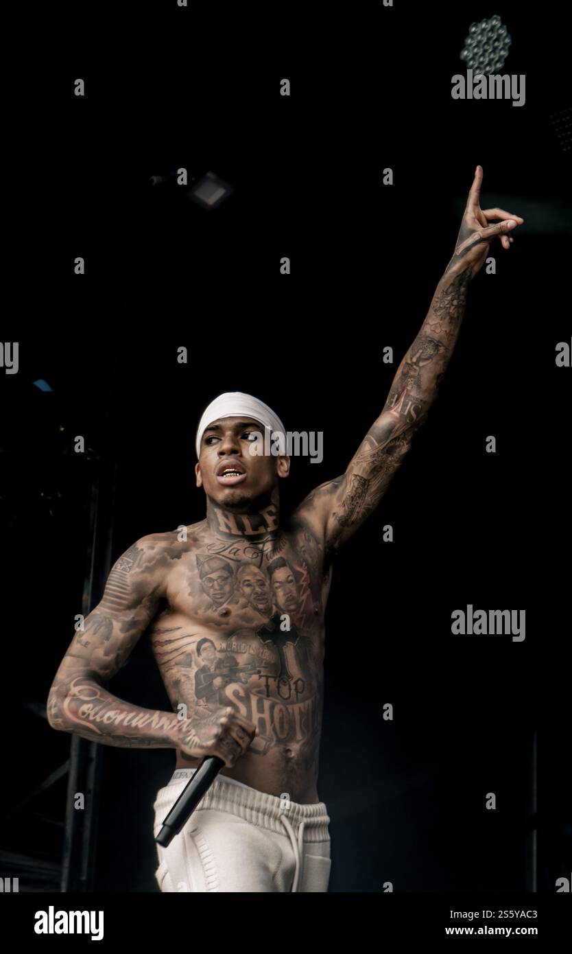 NLE Choppa performs at Wireless Festival 9th July 2023 Stock Photo - Alamy