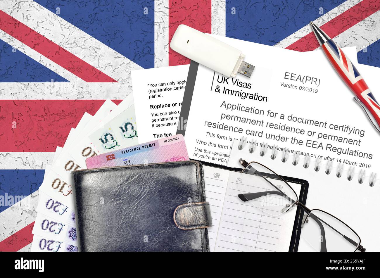 English form EEA PR application for a document certifying permanent ...