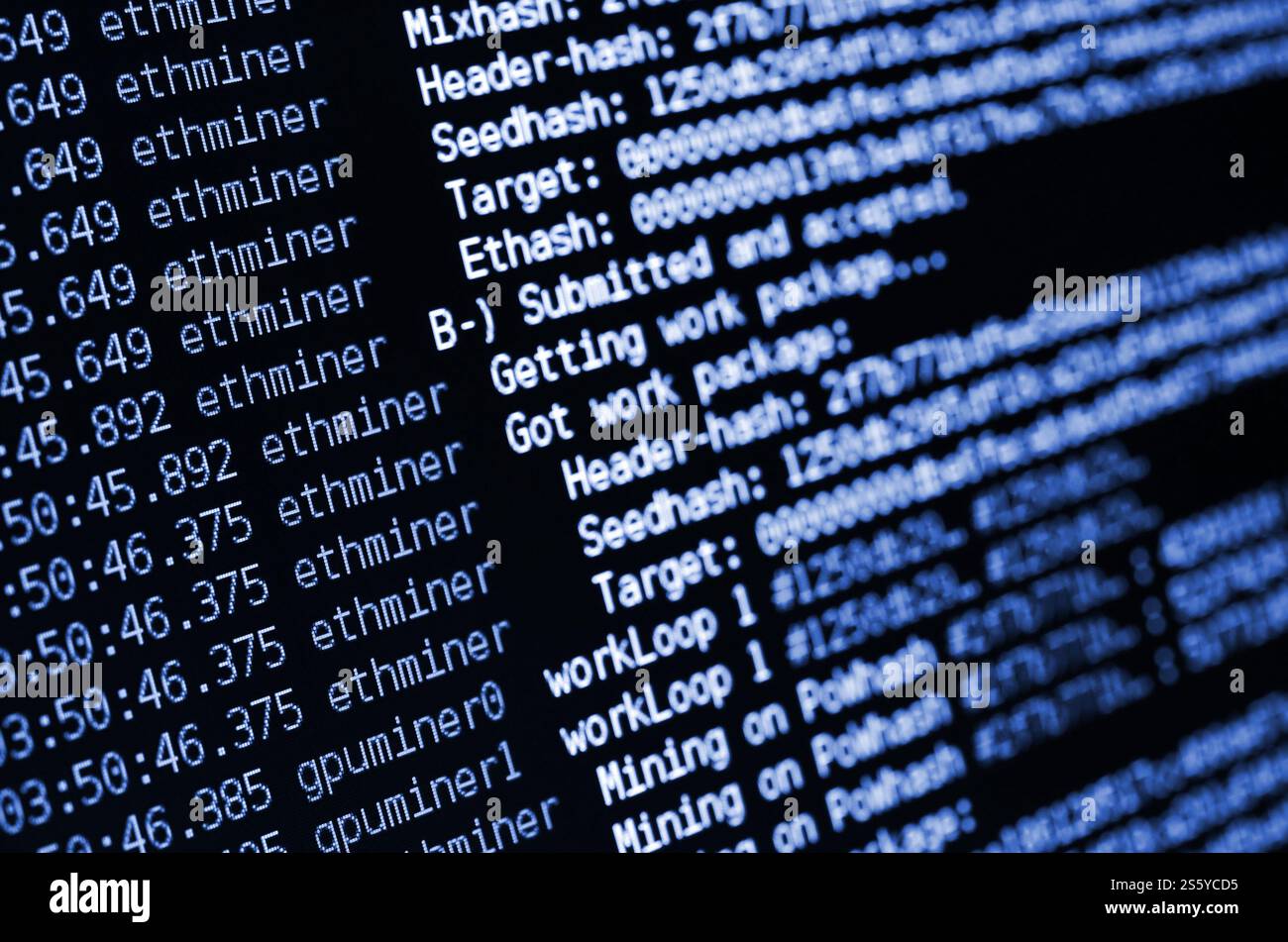 Macro snapshot of the program interface for crypto currency mining on ...