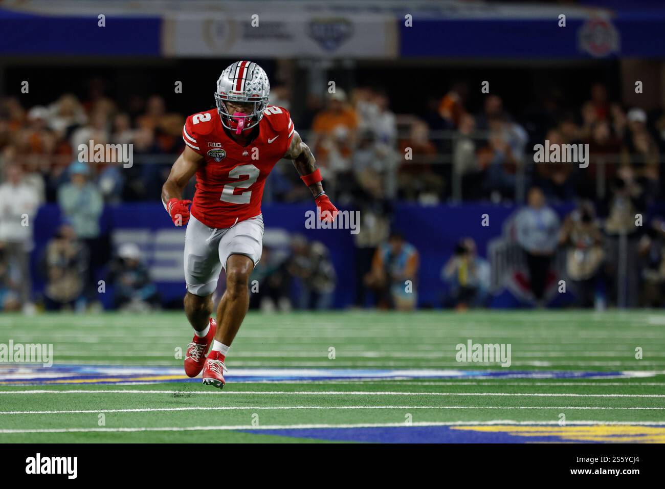 Ohio State wide receiver Emeka Egbuka (2) runs a pass route during the ...