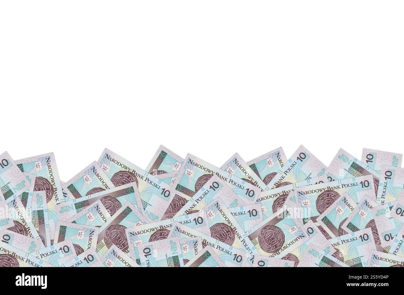 Colored 10 zloty bill of Poland currency bank note. Money bill close up ...