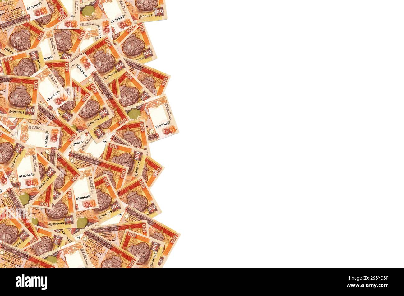 Pattern of 100 Sri Lanka rupees banknote is national currency of Sri ...