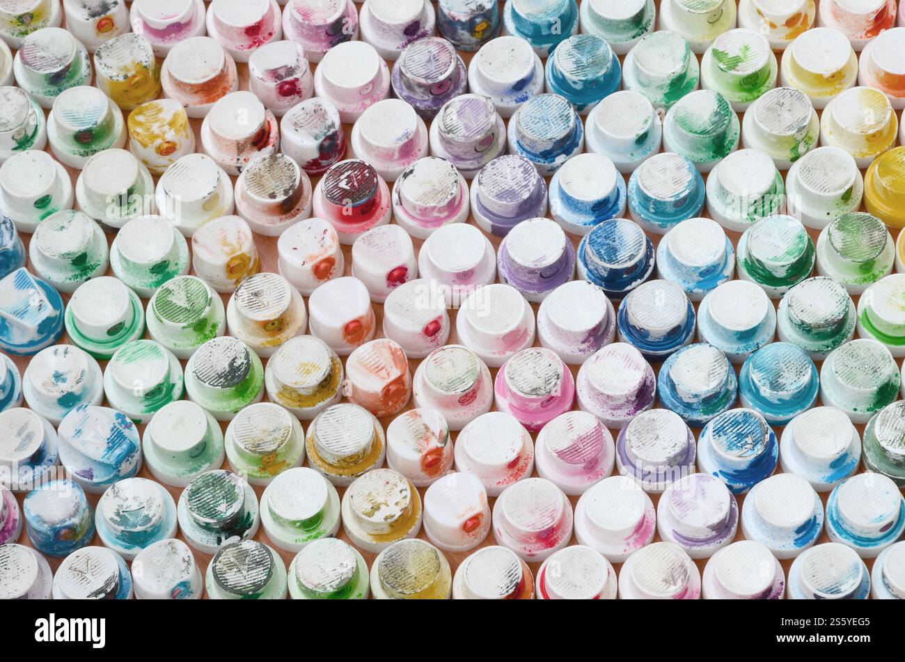 A pattern from a many nozzles from a paint sprayer for drawing graffiti ...