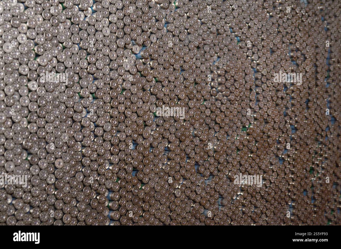 Pattern of 12 gauge cartridges for shotgun bullets. Shells for hunting ...