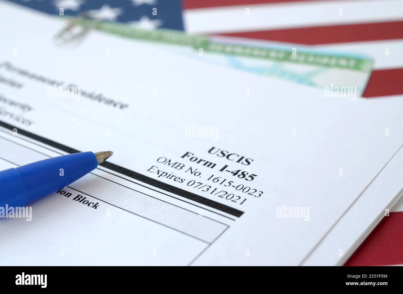 I-485 Application to register permanent residence or adjust status form ...