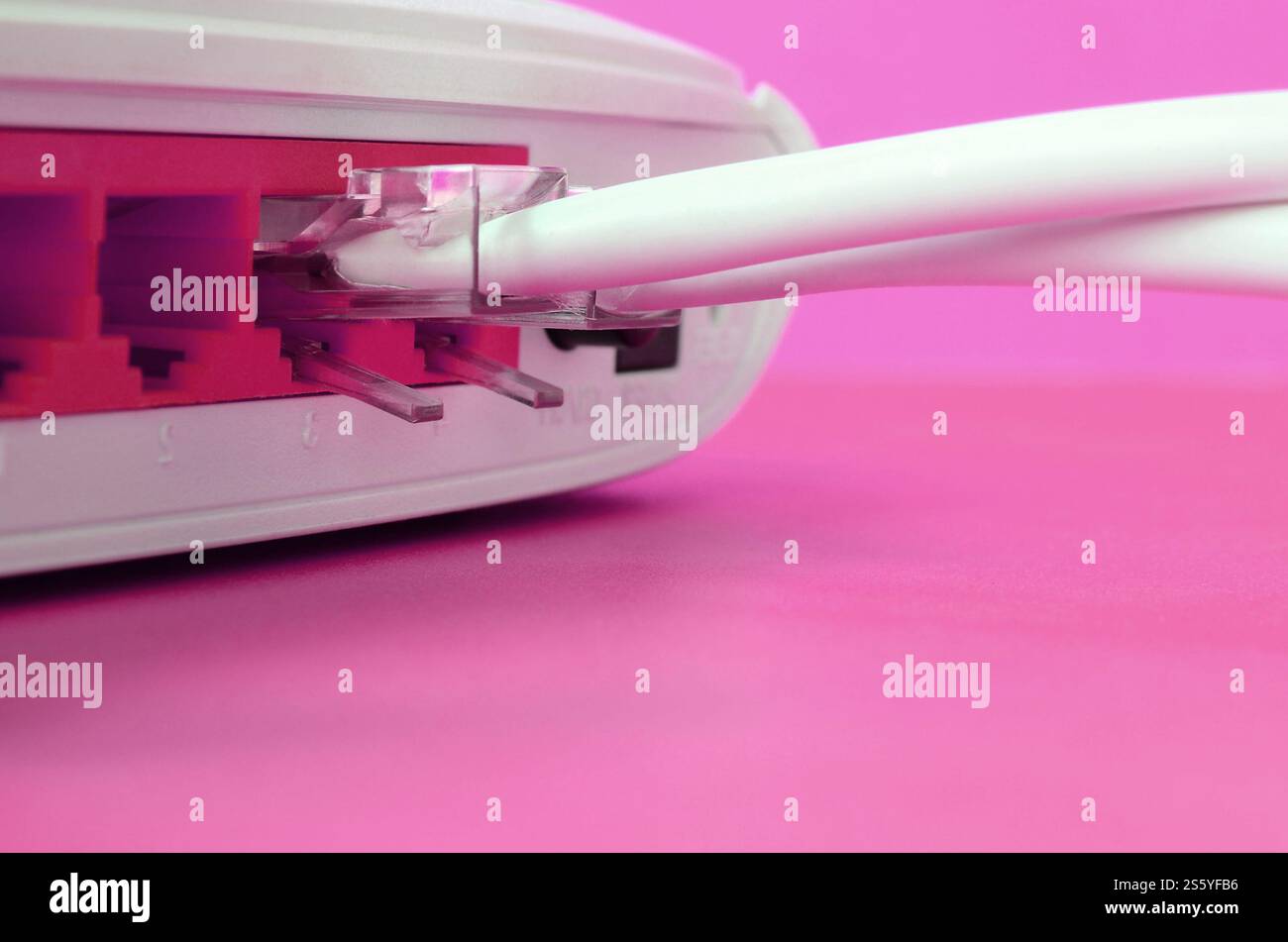 The Internet cable plugs are connected to the Internet router, which ...