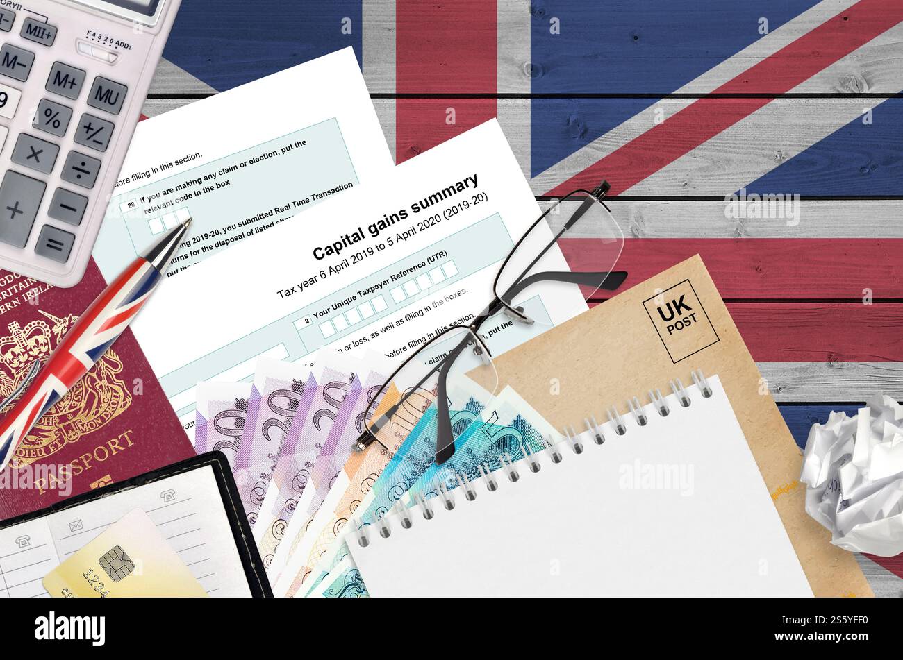 English Tax form sa107 Capital gains summary from HM revenue and ...