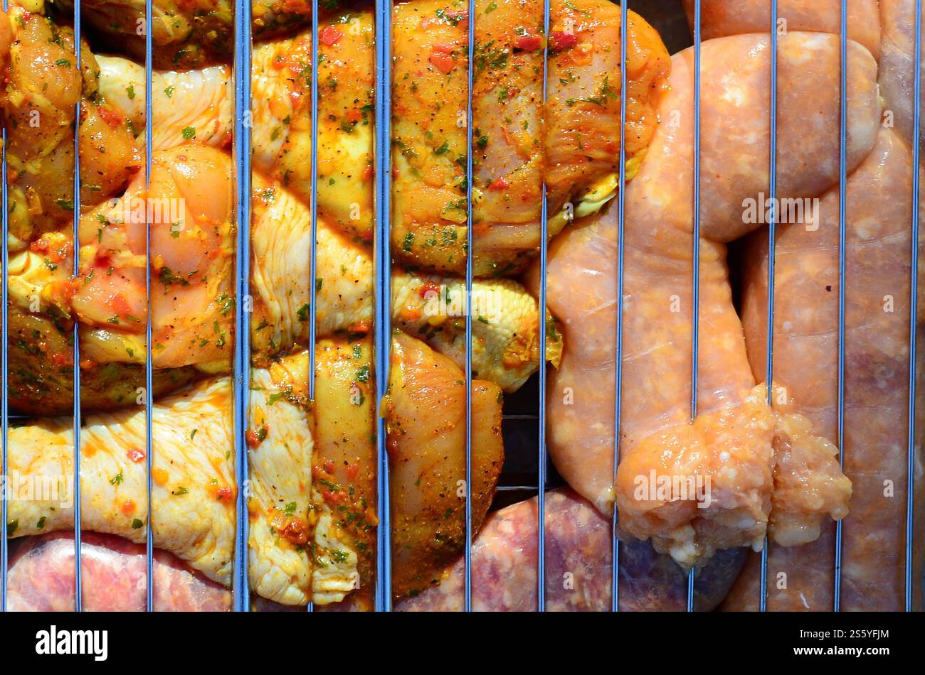Delicious chicken legs on garden grill. Marinated Chicken Legs On The ...