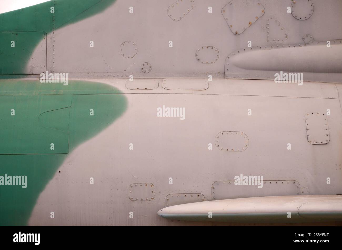 Dirty detailed texture of old fighter aircraft body painted in ...