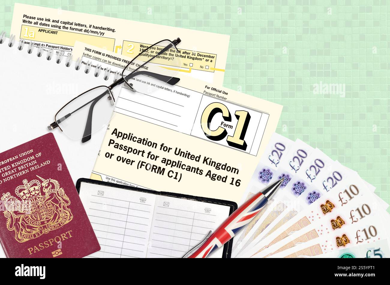 English form C1 Application for United Kingdom passport for applicants ...