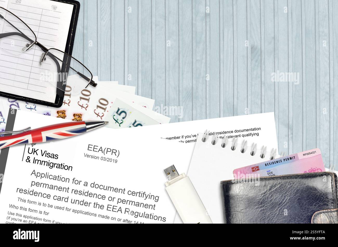 English form EEA PR application for a document certifying permanent ...