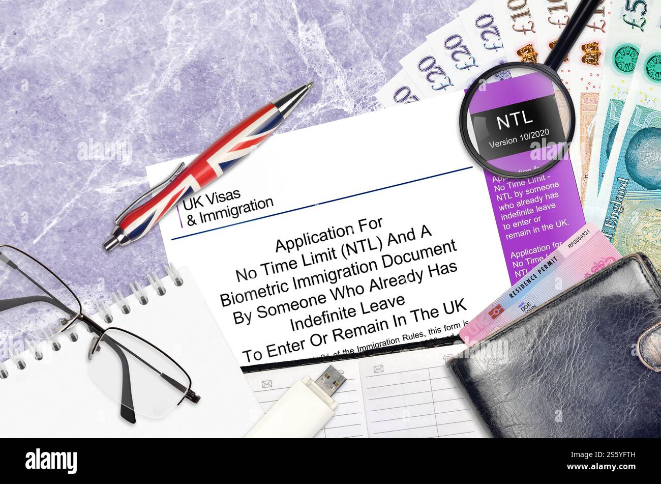 English form NTL Application for No time limit and a biometrical ...