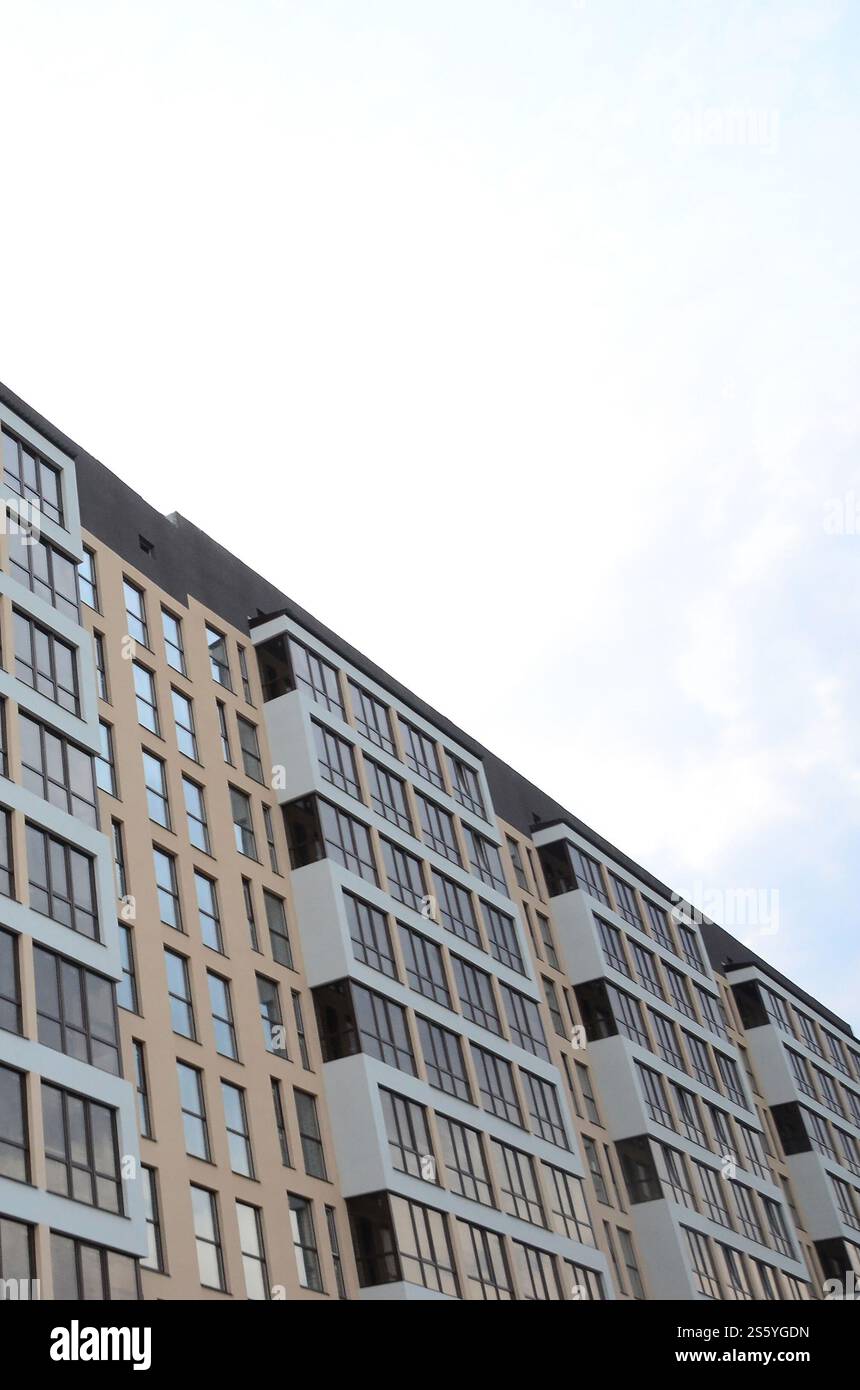 New multy storey residential building on the city street. Residential ...