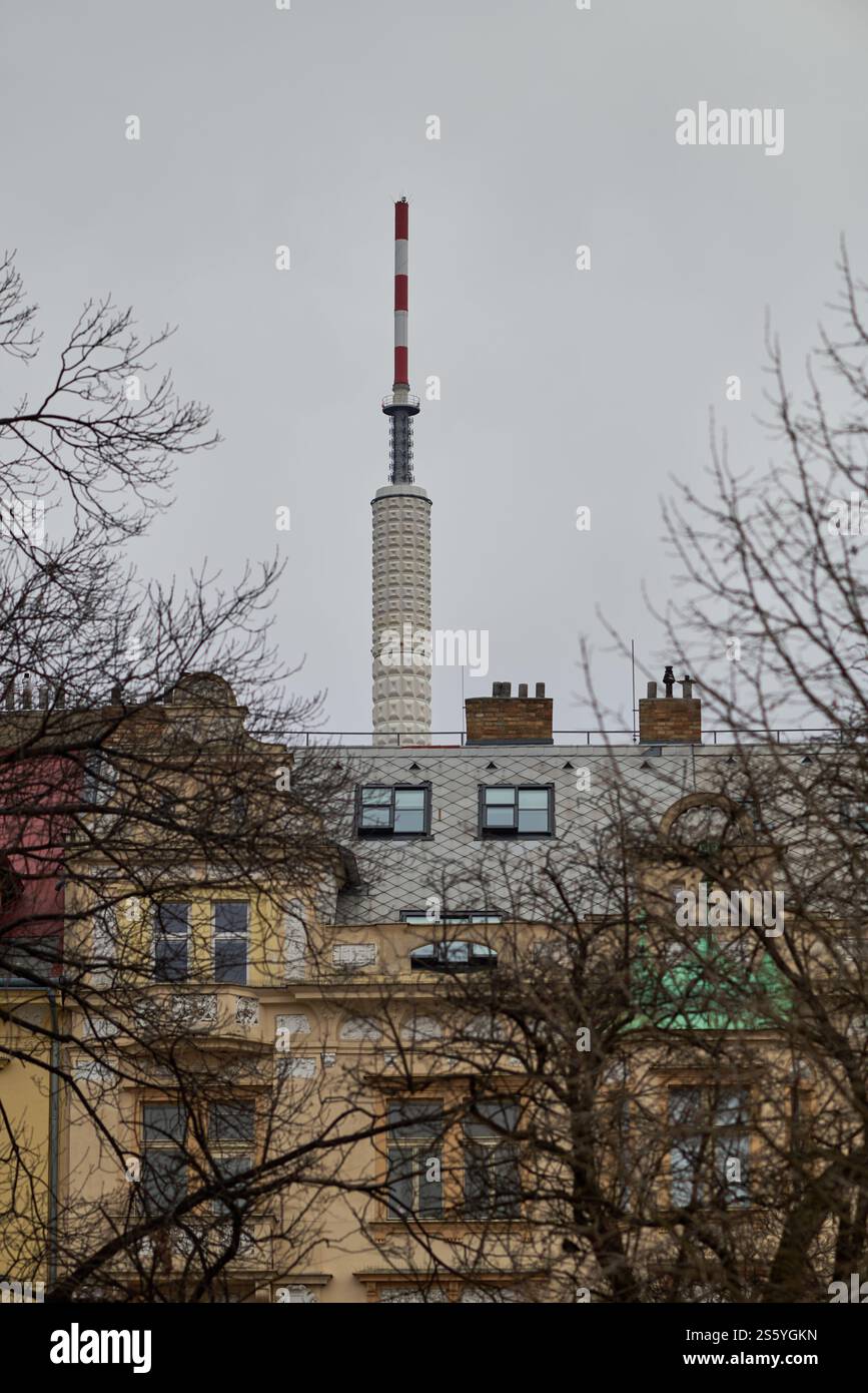 Zizkov television and observation tower in Zizkov District in Prague ...