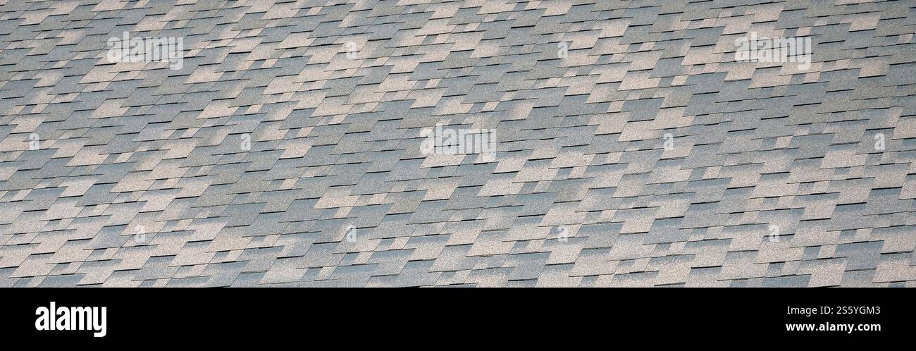 Flexible shingles of bitumen roofing surface. Background mosaic texture ...