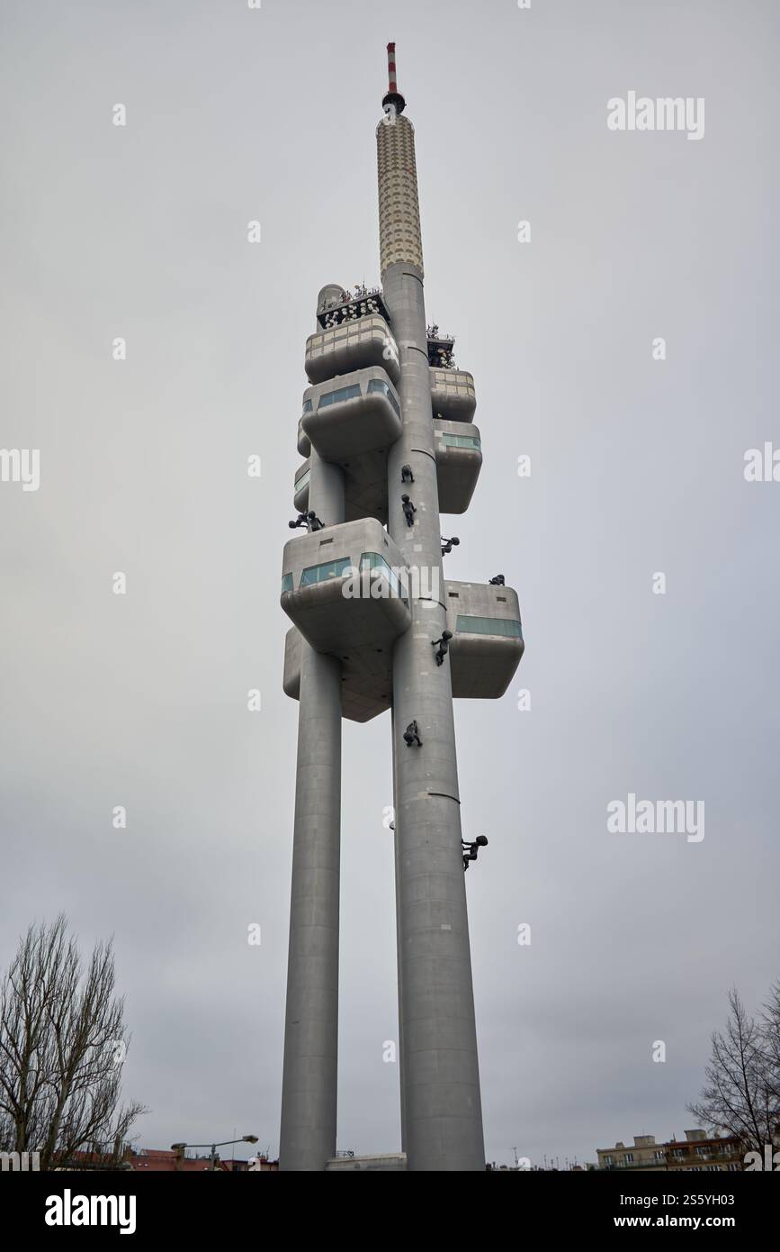 Zizkov television and observation tower in Zizkov District in Prague ...