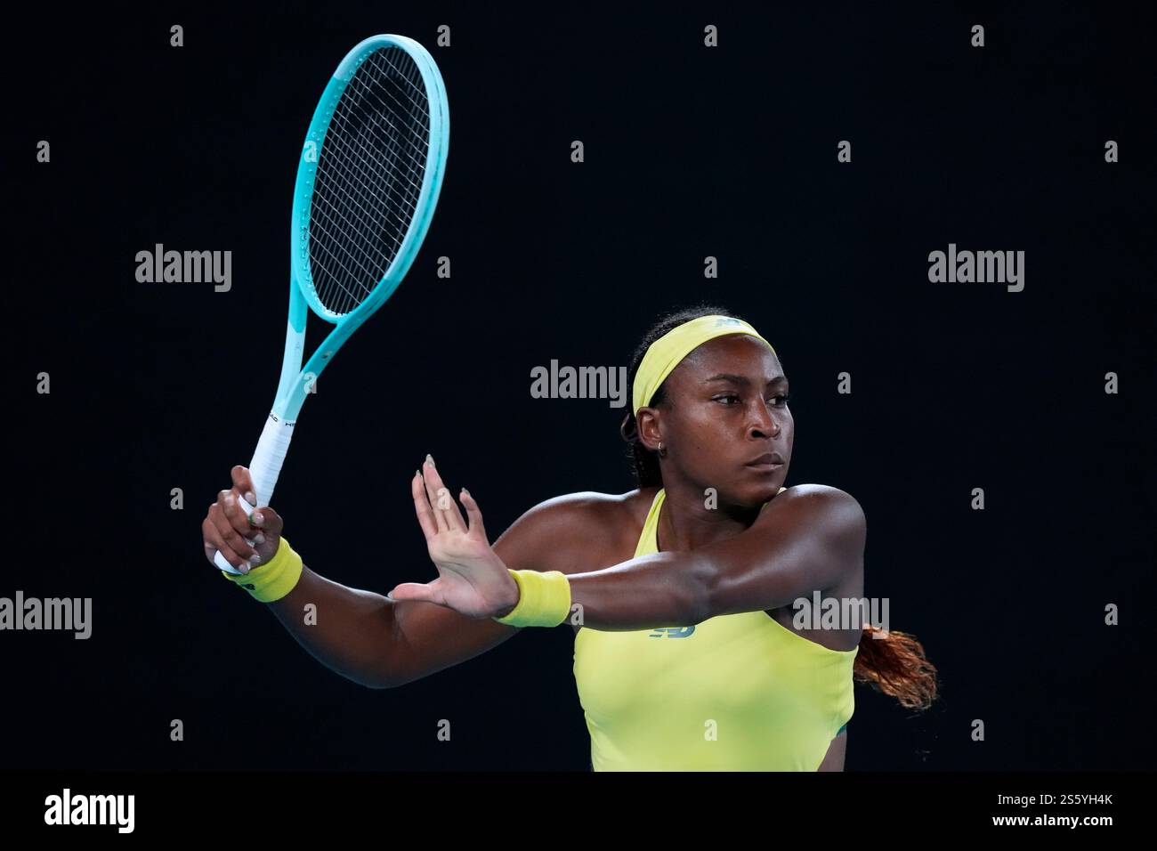 Coco Gauff of the U.S. plays a forehand return to Jodie Burrage of ...