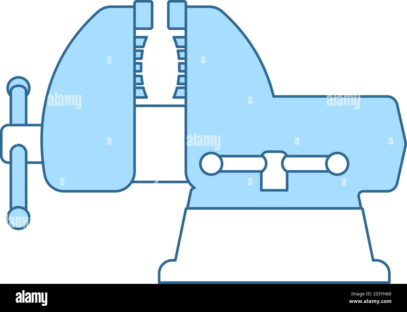 Vise Icon. Thin Line With Blue Fill Design. Vector Illustration Stock ...