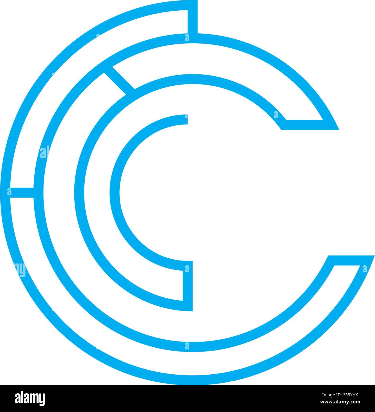 C letter circuit technology logo vector template Stock Vector Image ...