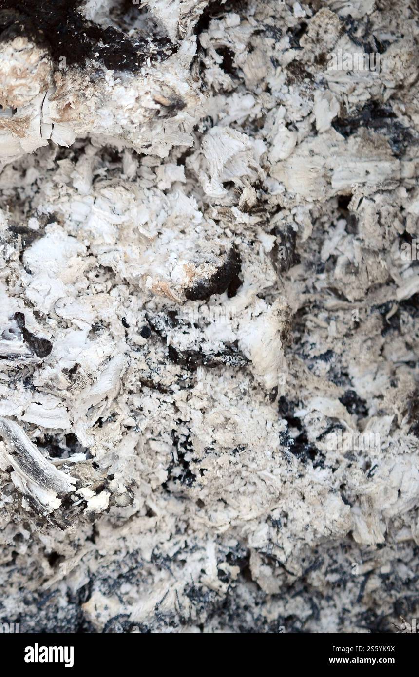 Pile of ashes after the fire went out grunge background texture. Burned ...