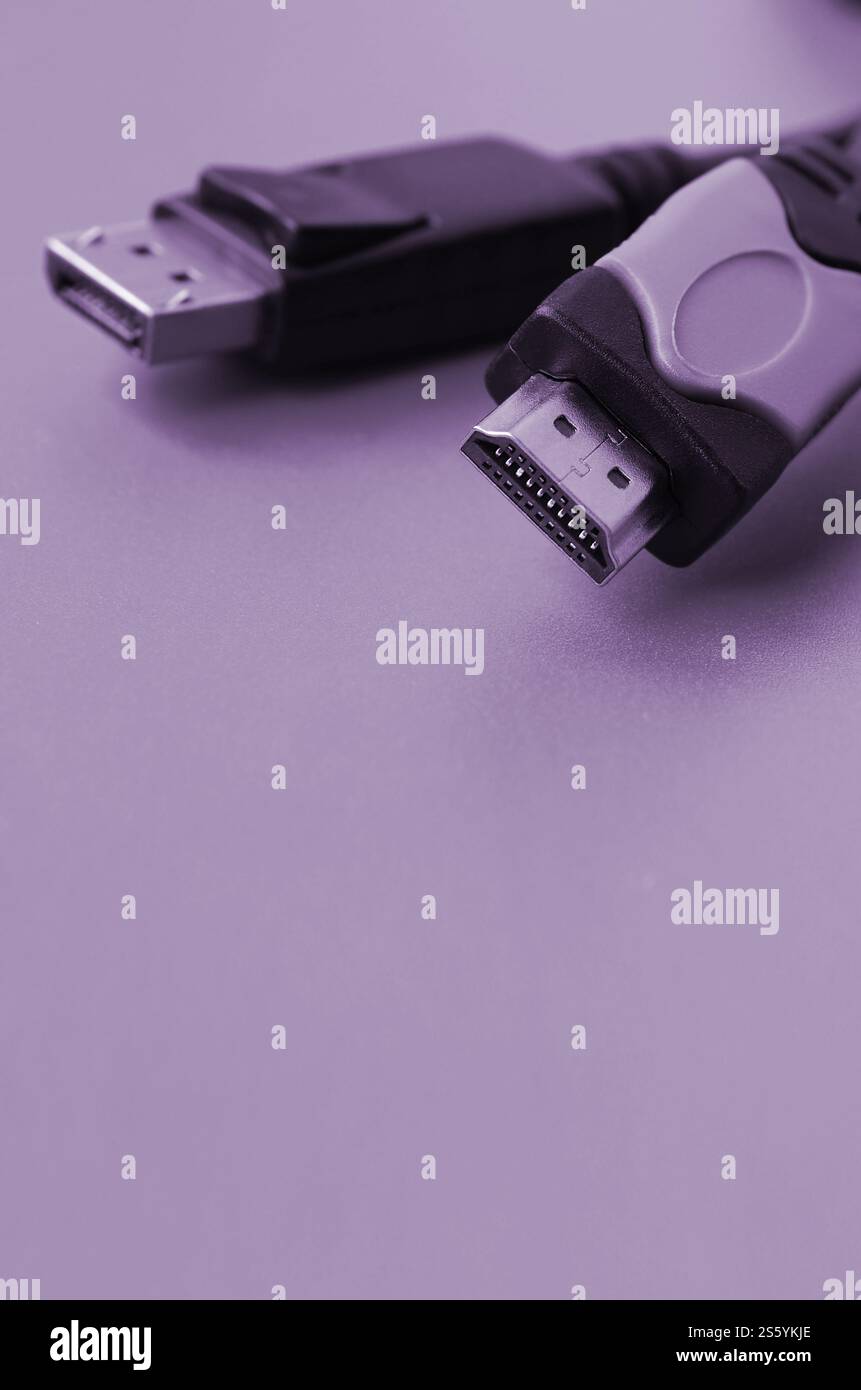 Audio video HDMI computer cable plug and 20-pin male DisplayPort gold ...