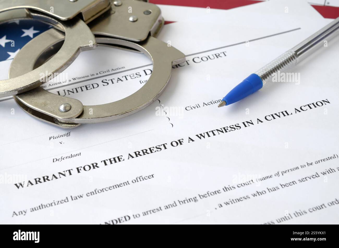 District court warrant for the arrest of a witness in a civil action ...