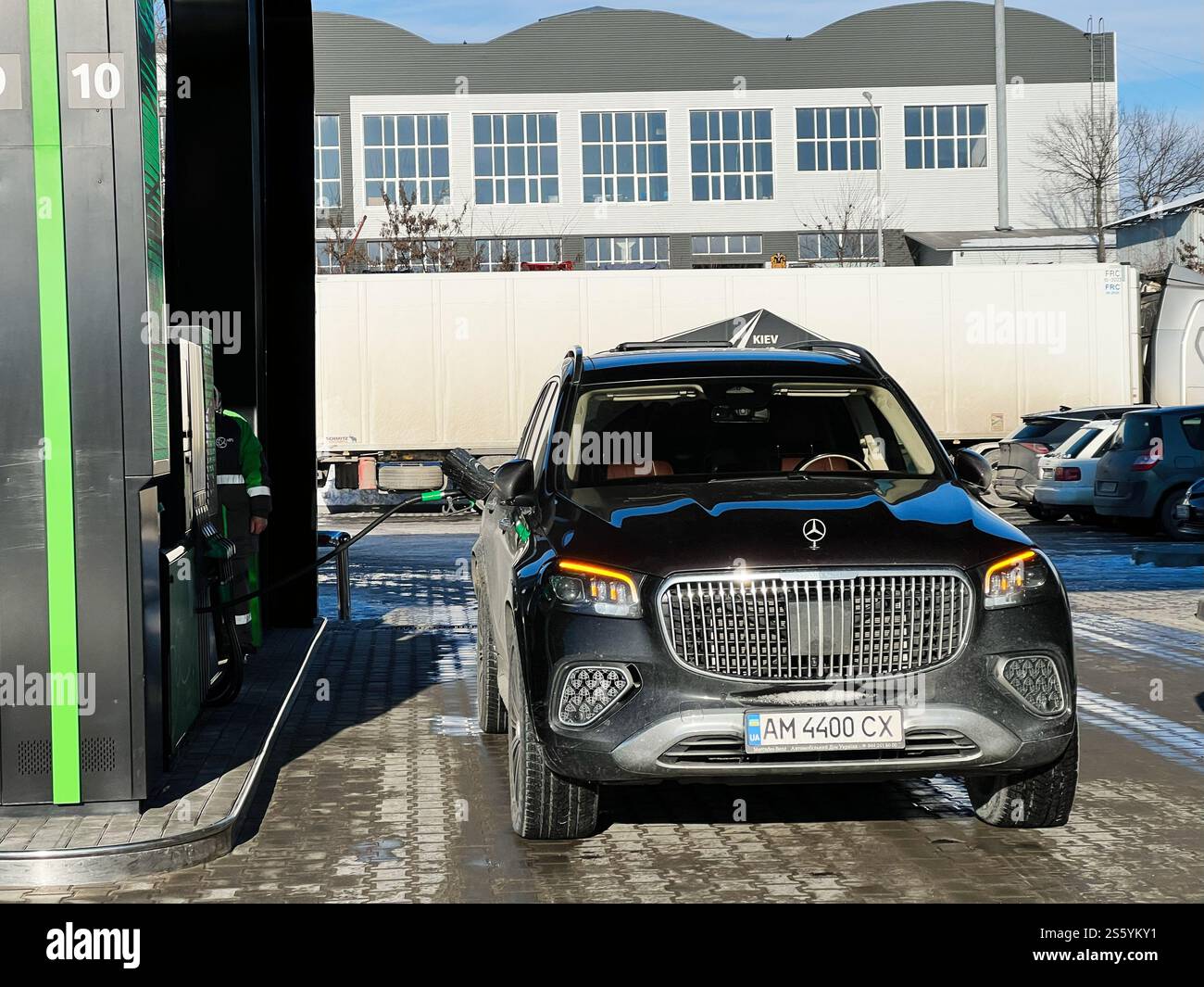 Kyiv, Ukraine - January 14, 2025: A high-end Mercedes-Benz Maybach X167 ...