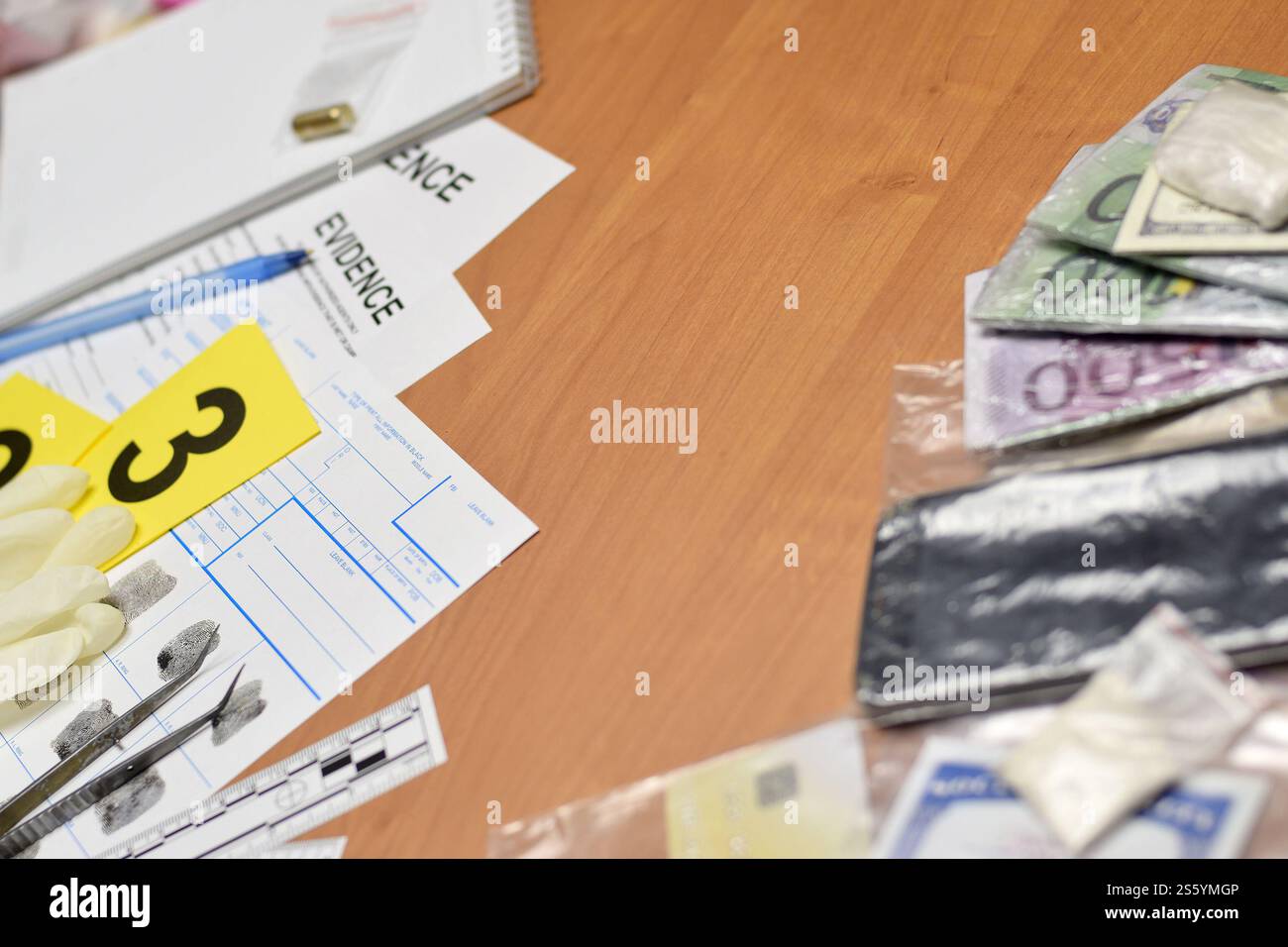 Paperwork during crime scene investigation process in csi laboratory ...