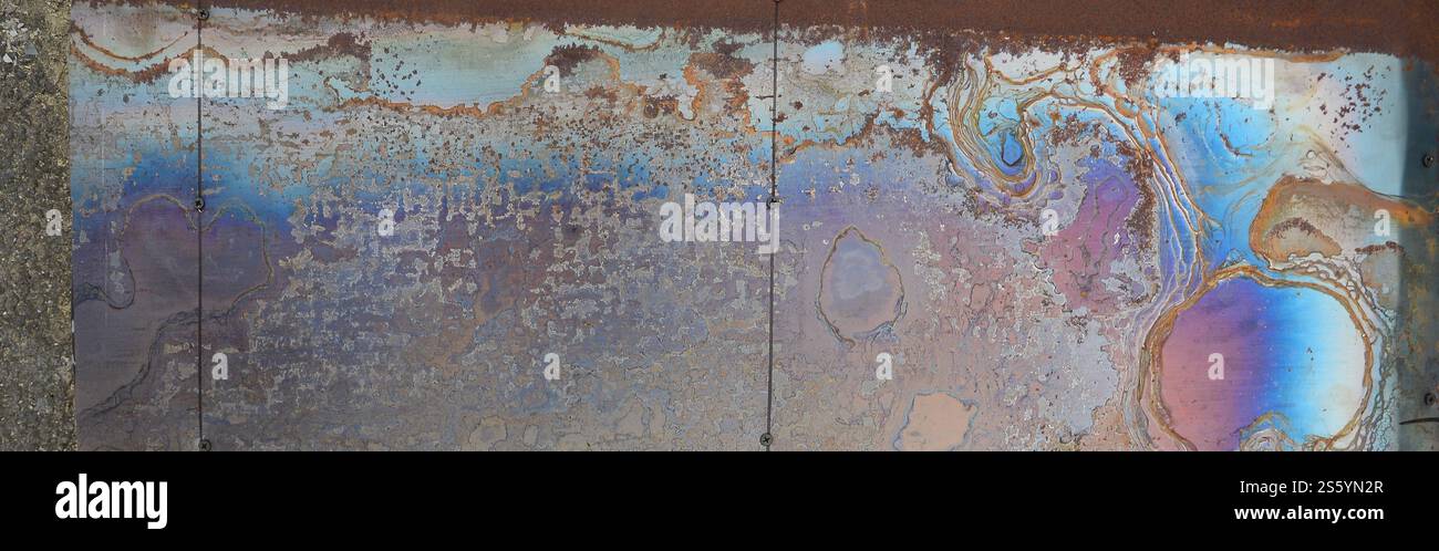 Abstract corrosion texture on the copper plated steel sheet. Random ...