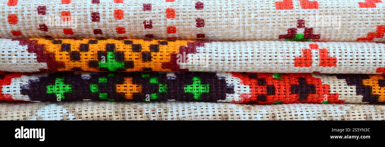 Stack of traditional Ukrainian folk art knitted embroidery patterns on ...