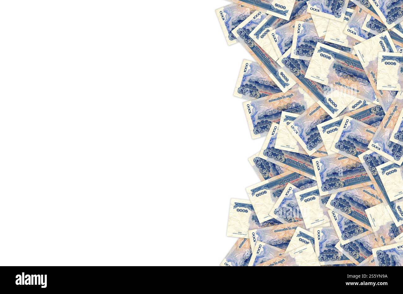 Pattern of 1000 Cambodian riels banknote is national currency of ...