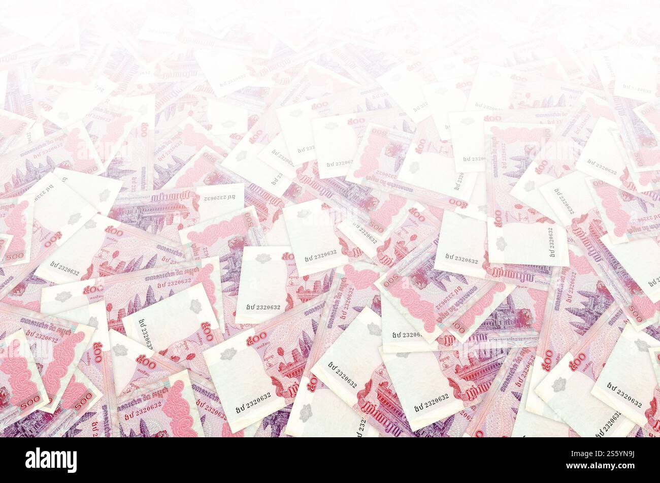 Pattern of 500 Cambodian riels banknote is national currency of ...