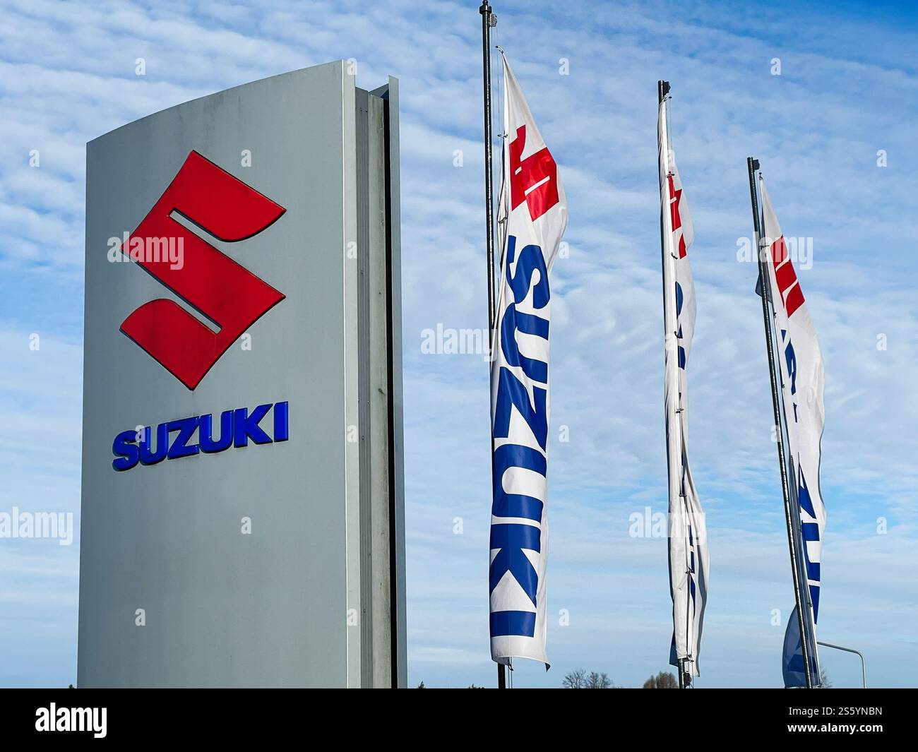 Kyiv, Ukraine - January 14, 2025: Outdoor view of Suzuki dealership ...