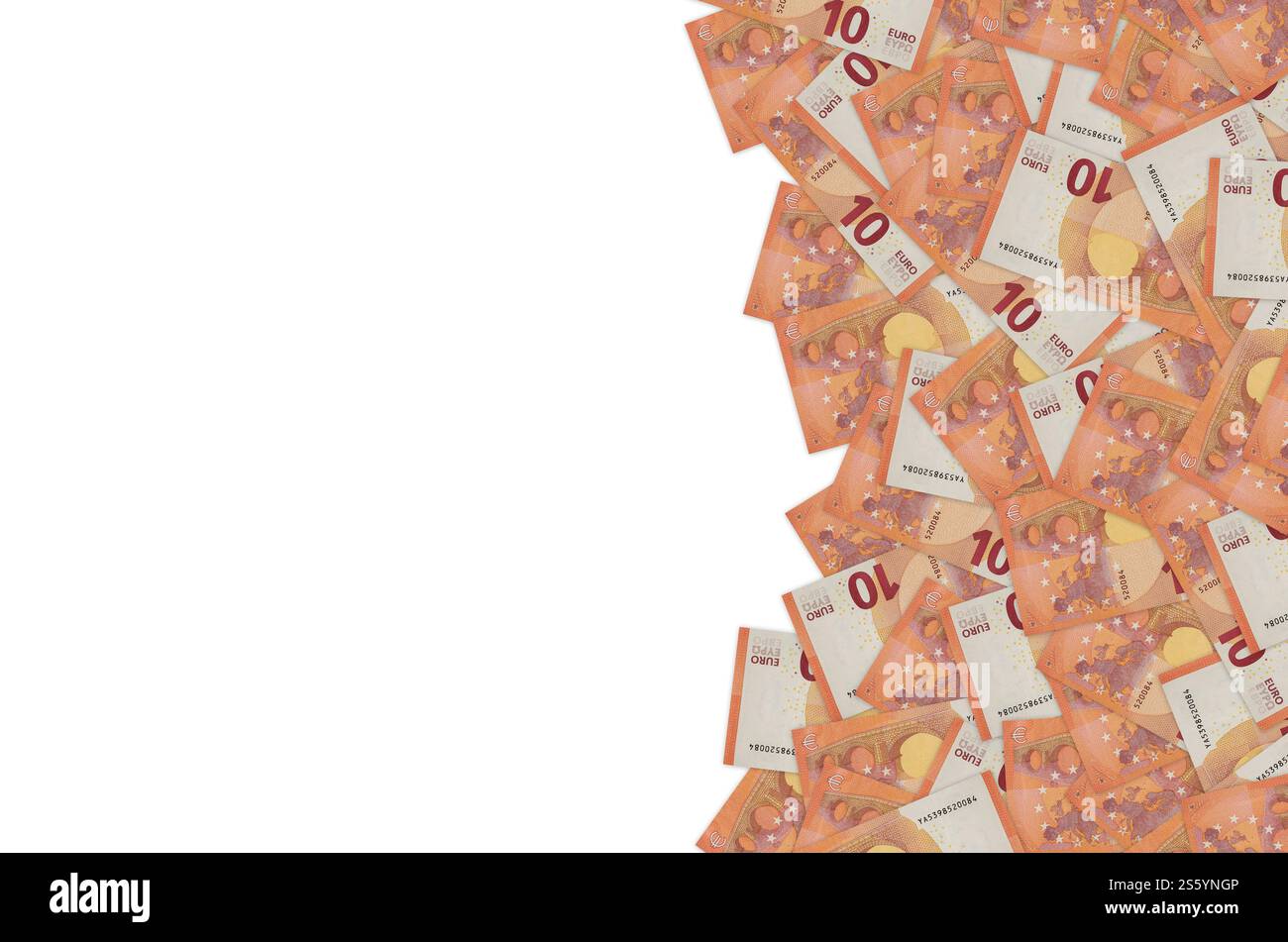 Pattern part of 10 euro banknote close-up with small red details ...