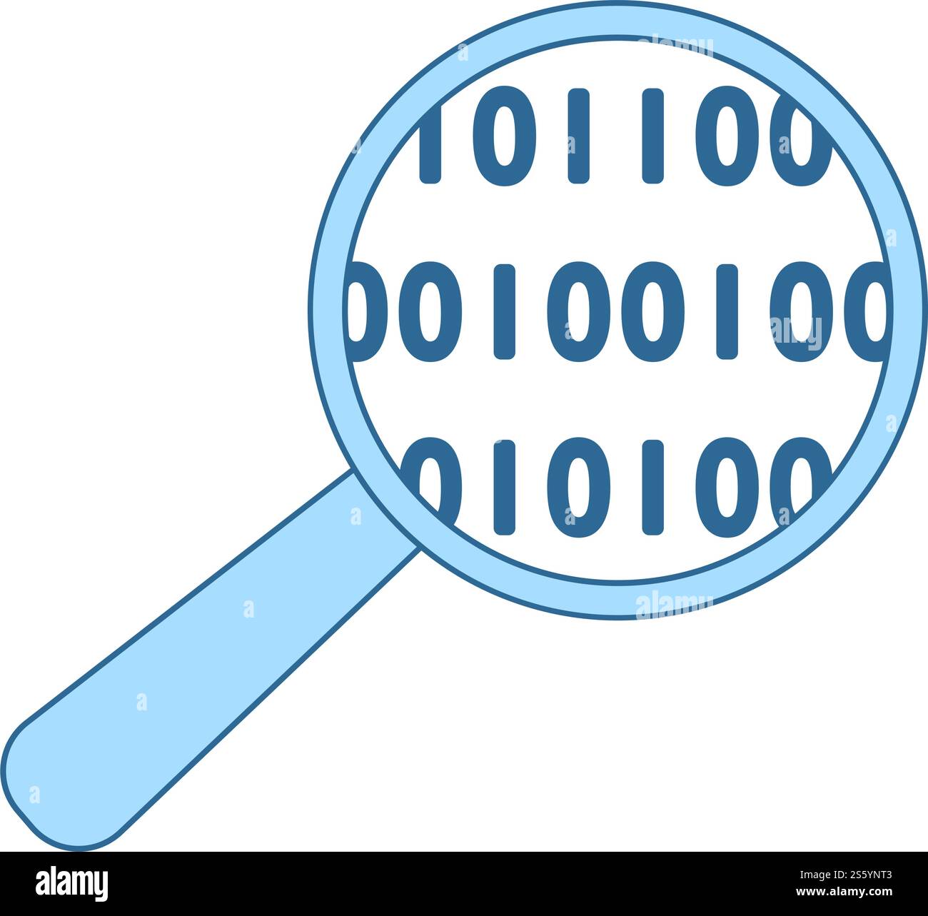 Data Analysing Icon. Thin Line With Blue Fill Design. Vector Illustration Stock Vector Image ...