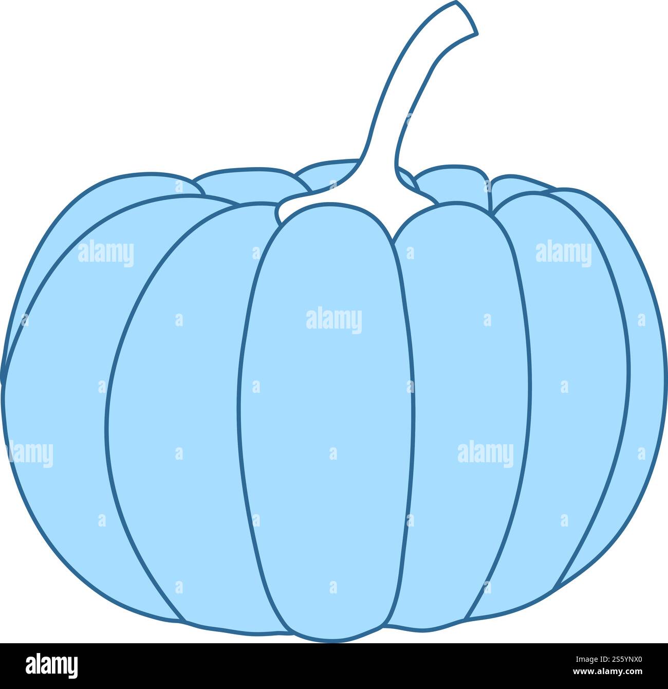 Pumpkin Icon. Thin Line With Blue Fill Design. Vector Illustration ...