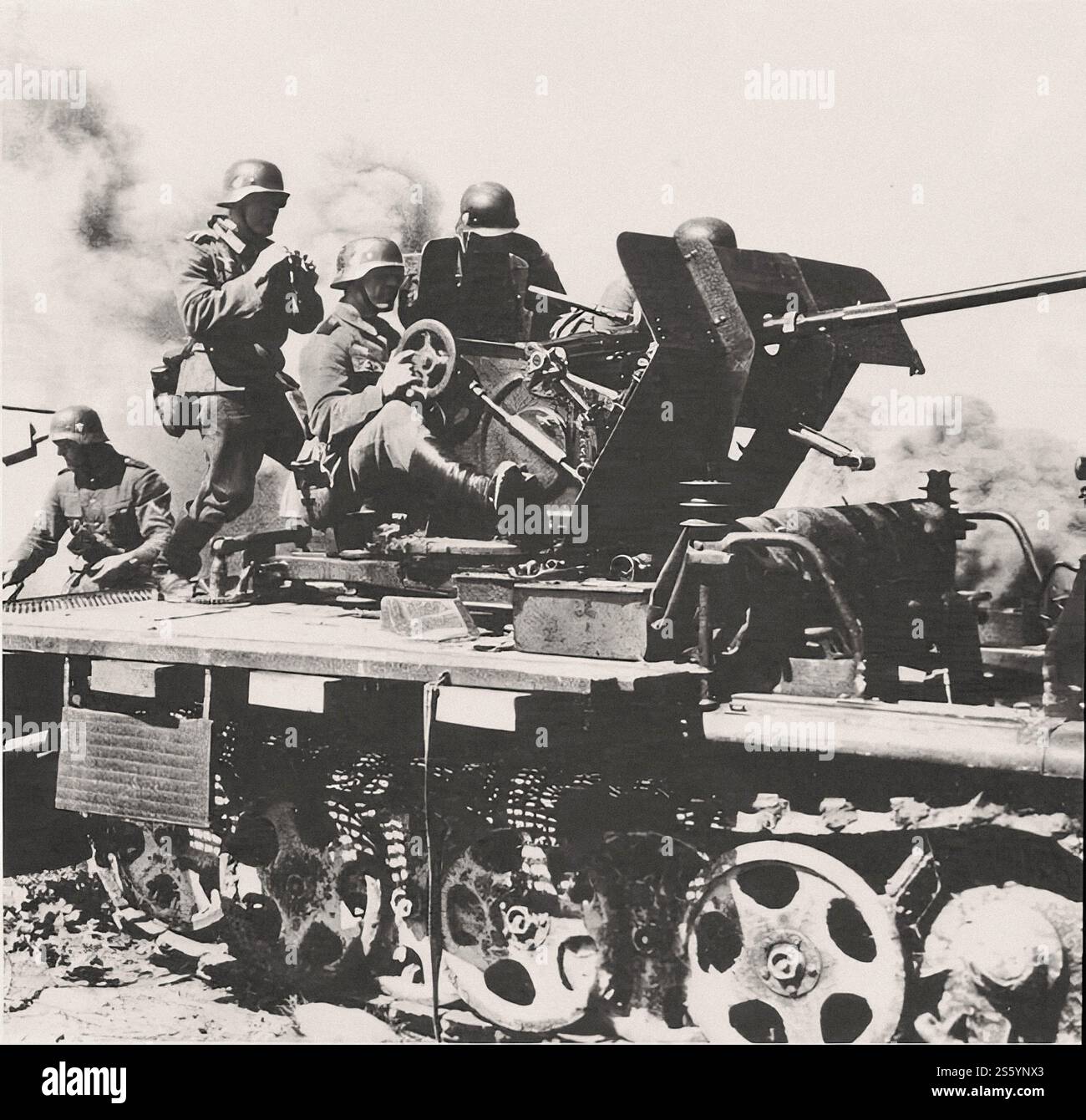 German Self-propelled anti-aircraft weapon SdKfz 10 - 4, armed with 20 ...