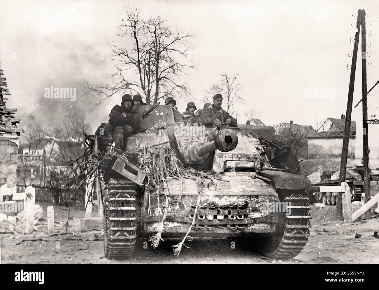 Grenadiers of the 4th SS Panzer Corps ridfing on Stug IV in a Hungarian ...