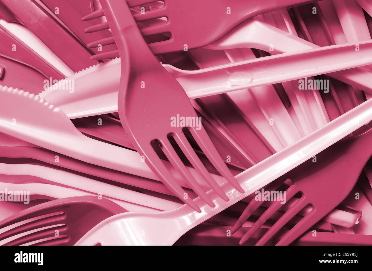 Pile of used plastic kitchenware appliances. Ecological problem ...