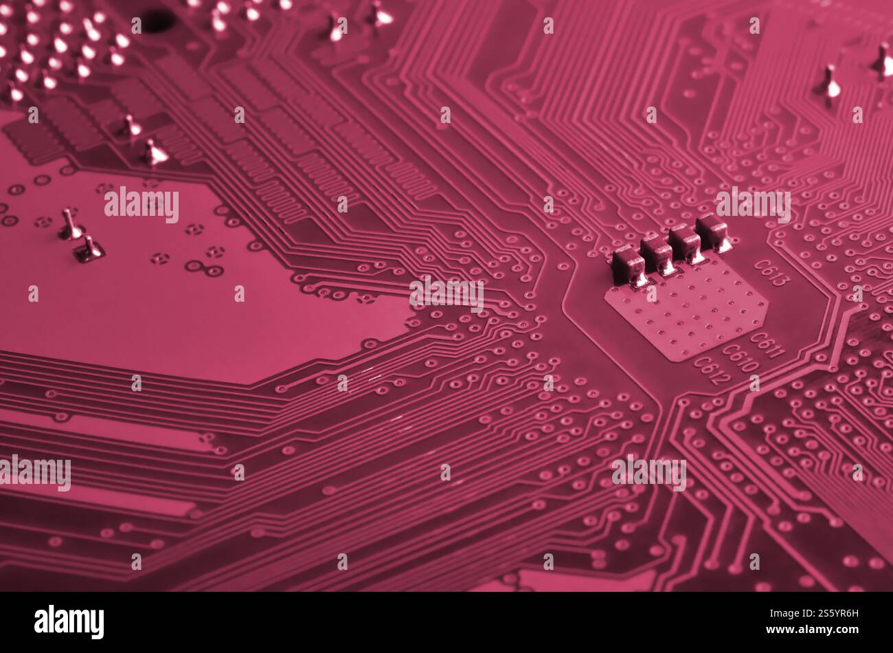 Close up of ed micro circuit board. Abstract technology background ...
